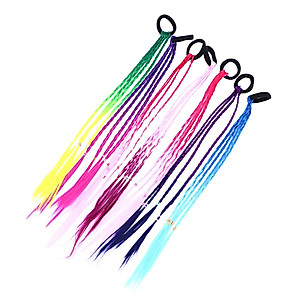 PRETYZOOM 1 Set 6pcs Wig Kids Hair Accessories Hair Accessories for Women Hair Rope Girls Headbands Mermaid Headband Hair Braid Extension Scrunchies Hair Ring Fabric Colorful Child