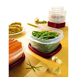 Rubbermaid Easy Find Lids Food Storage Containers, Racer Red, 42 Piece Set