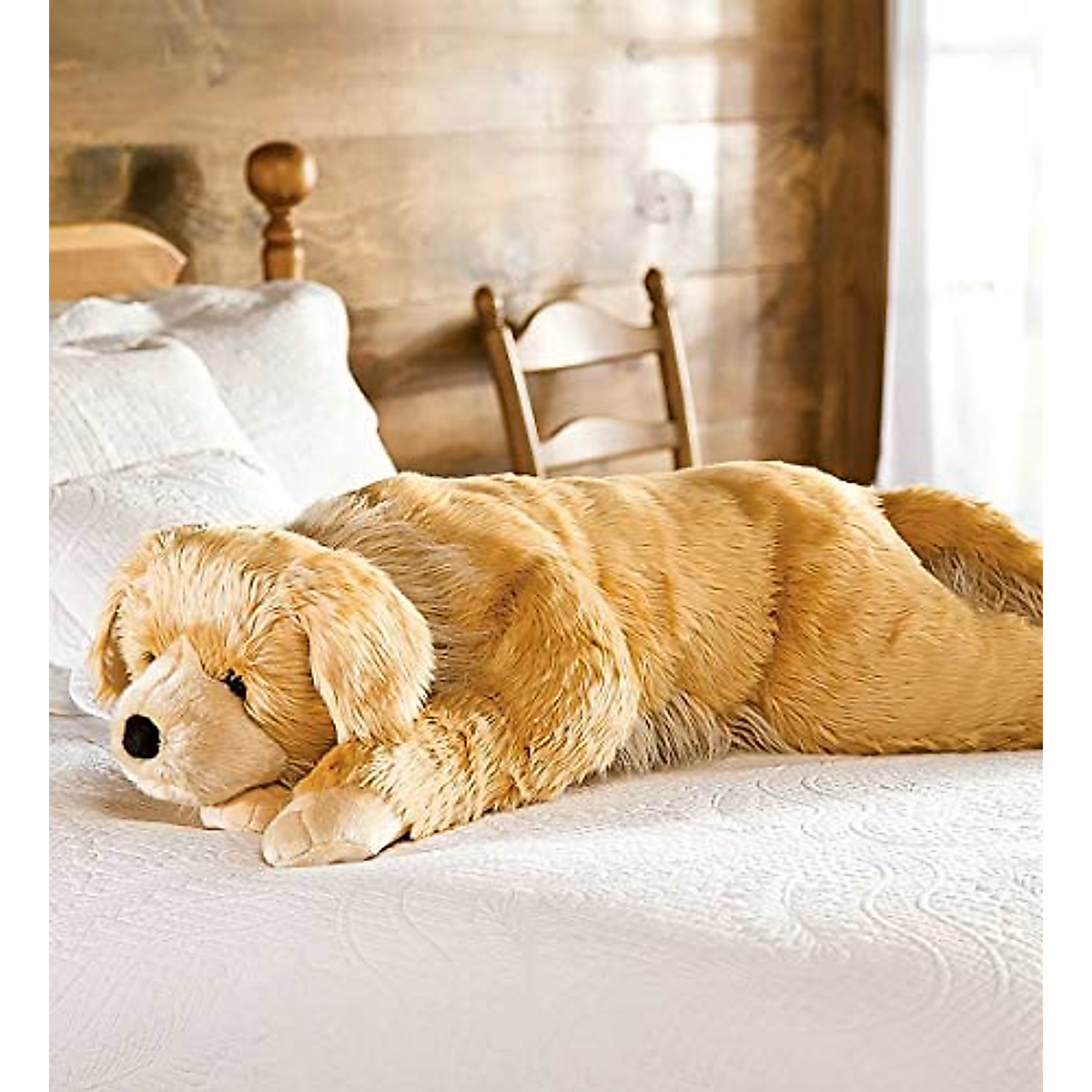 Plow & Hearth 92712-GLD Super Soft Golden Retriever Body Pillow, 1 Count (Pack of 1)