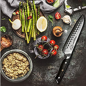EAGLES KITCHENWARE Chef's Knife – Eagles Power Series – AUS10 Japanese Super Steel – Vacuum treated– Gift Box & Blade Guard (7" Chef's Knife)