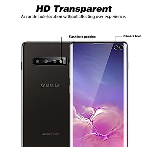 TOCOL 2+2 Pack Fit for Samsung Galaxy S10 Plus - 2 Pack TPU Screen Protector and 2 Pack Camera Lens Protector, Alignment Frame, Easy Installation, Bubble Free, Support Ultrasonic Fingerprint