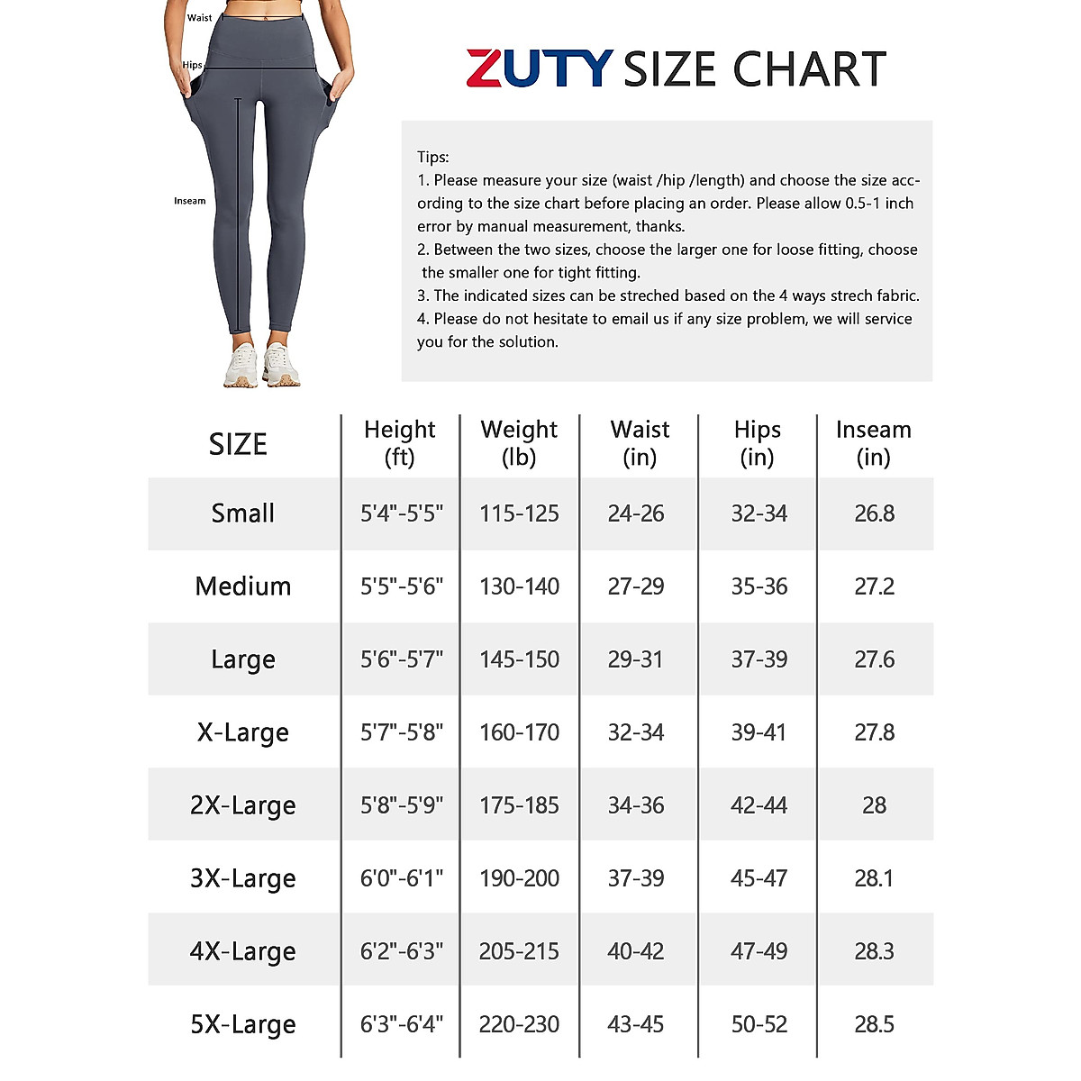 ZUTY Fleece Lined Leggings Women Winter Thermal Insulated Warm Leggings with Pockets High Waisted Yoga Pants Plus Size-Black-M
