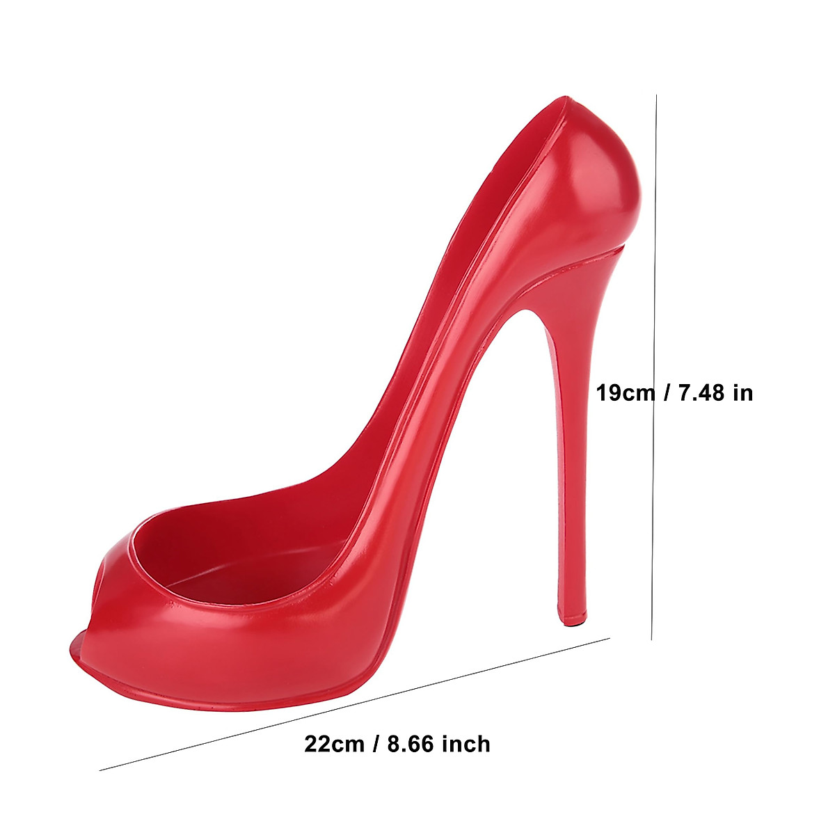 EBOXER Home High Heel Wine Bottle Holder 7.5 Inch Tall, Stylish Wine Bottle Holder Shoe High Heel Shaped for Bar Home and Decor, Red
