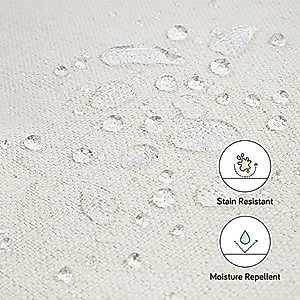 Babyletto Naka Storage Ottoman in Performance Cream Eco-Weave with Light Wood Base, Water Repellent & Stain Resistant, Greenguard Gold and CertiPUR-US Certified