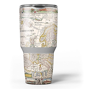 Design Skinz The Vintage Powers of Europe Map - Skin Decal Vinyl Wrap Kit Compatible with The Yeti Rambler Cooler Tumbler Cups