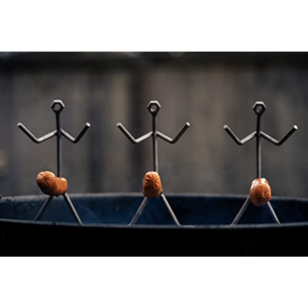 Hot Dog Roaster Stainless Steel Three Man Stick Figure Griller Funny Barbeque by Gute - BBQ Gifts, Grilling Gift, Dad Gifts, Gifts for Men Novelty Hotdog - Great for Parties, Birthdays, Tailgates!