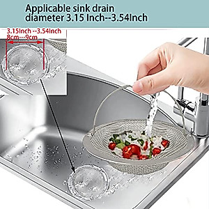 YouOKLight Kitchen Sink Strainer, Sink Drain Strainer, Kitchen Sink Stopper, Sink Strainer, Kitchen Sink Strainer Stainless Steel, 4.4" Diameter with Handle for Home, Kitchen, Bathroom. 2 pcs