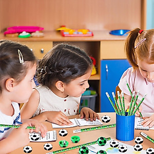 Colarr 195 Pcs Soccer Birthday Gifts Party Favors Gift Cups Pencils Mini Book Keychains Wristbands Stickers Thank You Cards Eraser Sharpener Mini Ball for Basketball Football Soccer Party