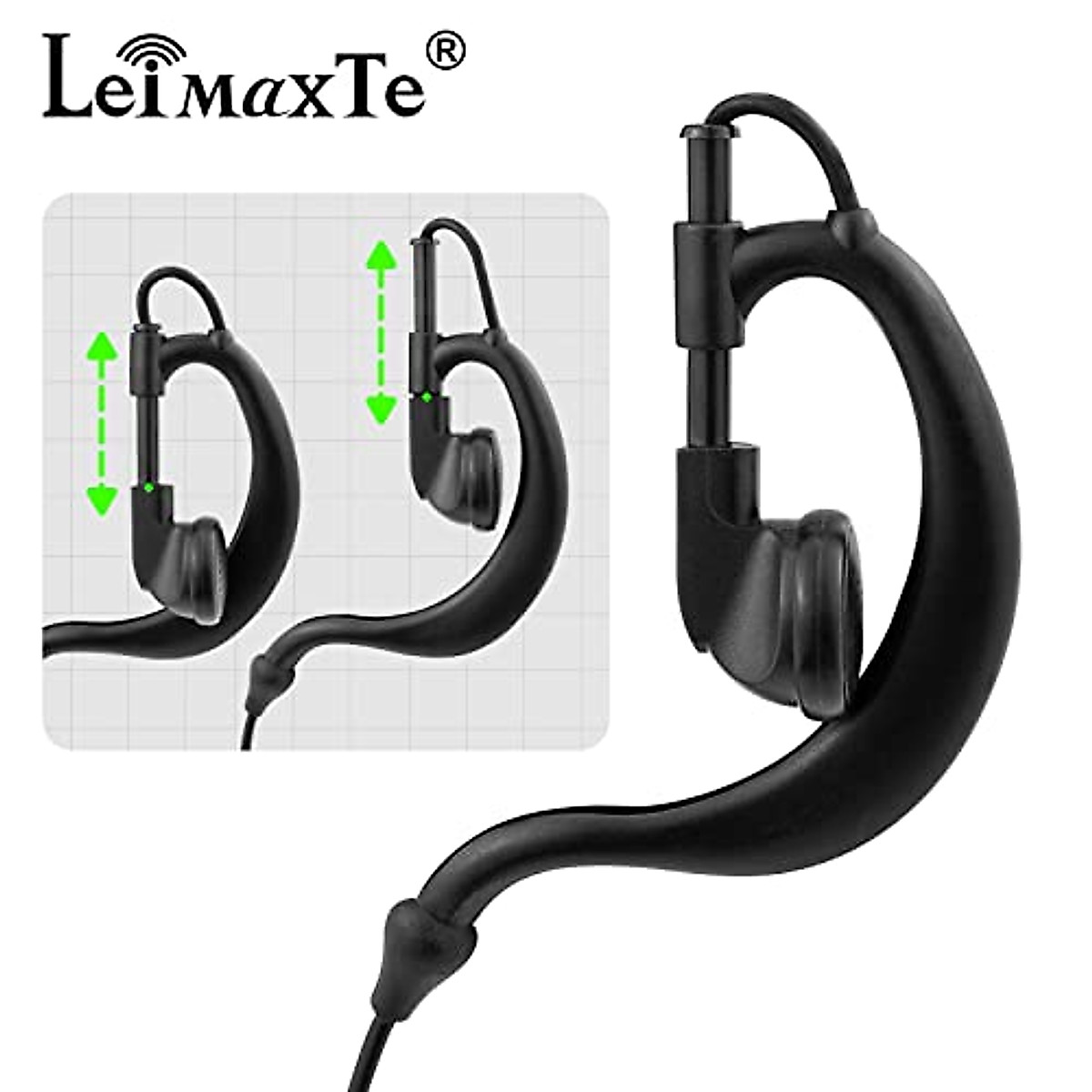 LEIMAXTE RDU4100 Earpiece,Compatible with Motorola RDM2070D CLS1110 CLS1410 CP185 CP200D 2 Way Radio with Mic PTT Walkie Talkie Headset Security Acoustic Tube Surveillance Headphone G Shape