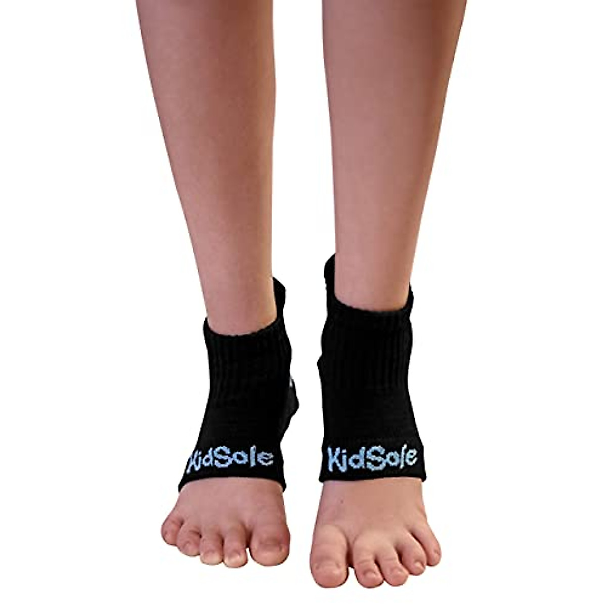 KidSole RX Gel Sports Sock for Kids with Heel Sensitivity from Severs Disease, Plantar Fasciitis (Toddler 11-2, Black)