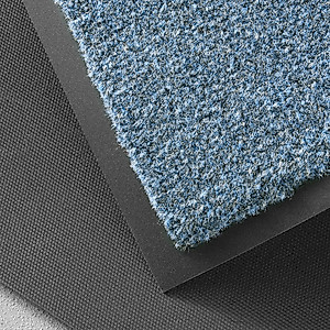 Consolidated Plastics Economy Indoor/Outdoor Entrance Floor Mat with Non-Slip Rubber Backing, Absorbs Water, 18 Oz Heavy Duty Carpet Rug Commercial Grade (4' x 6', Blue)