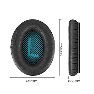 ELZO Headphones Replacement Pads for Bose, Professional Ear Pads for Bose Headphones QC2/QC15/QC25/QC35/QC35II/QC45/AE2/AE2i/AE2w/SoundTrure/SoundLink Complete with 2 Install Stick(Blue & Black)