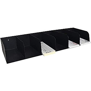 STEELMASTER by BankSupplies Steel Document Organizer | 6-Pockets | Black | Powder Coated Crinkle Finish | Scratch & Chip-Resistant | Check Separator, Deposit Slips, Letter Organizer, Money & Bills