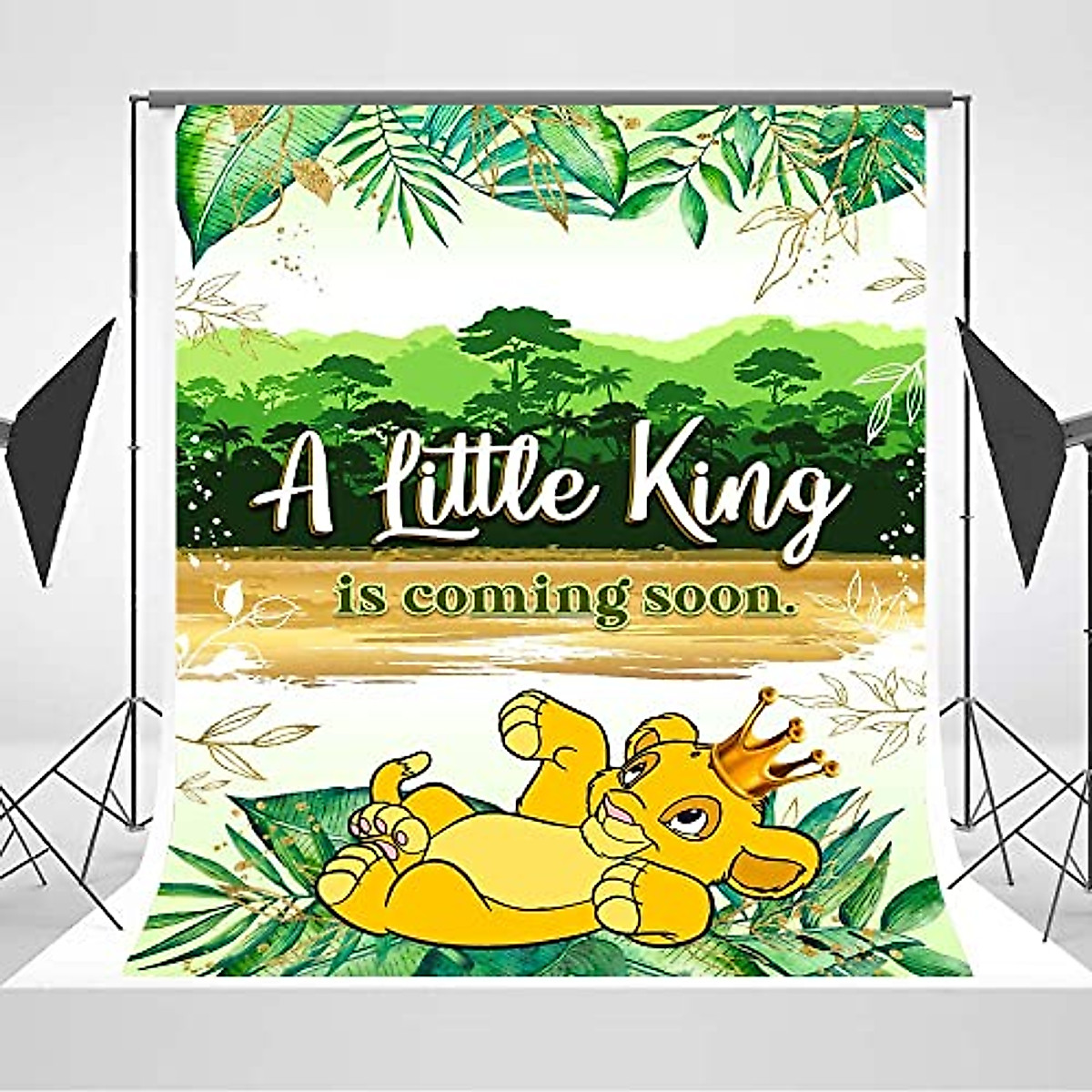 SIMILAR A Little King is On His Way 3x5ft African Jungle Forest Wild Baby Shower Banner for Party Welcome Lion King Simba Background