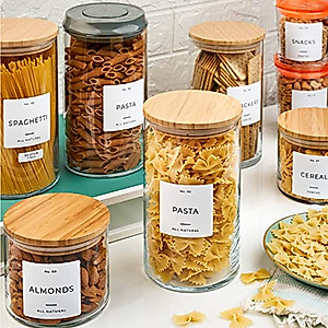 202 Kitchen Pantry Labels for Food Containers - Preprinted Stickers for Food Containers, Storage Bins, Jars and Canisters. Labels for Organizing Kitchen Pantry(with Permanent Pen and Position Guide)