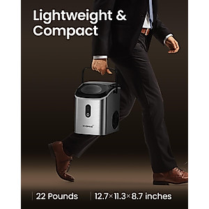 VIVIDMOO Nugget Ice Maker Countertop, 34lbs/24H Pebble Ice Machine, Self-Cleaning Sonic Ice Maker with Basket & Scoop, Compact Pellet Ice Maker for Home/Office/Kitchen/RV/Party, Stainless Steel