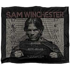 Supernatural Sam Mug Shot Officially Licensed Silky Touch Super Soft Throw Blanket 50" x 60"