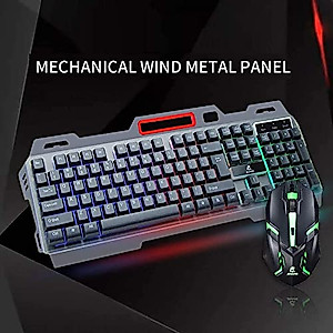 YXHS RGB Gaming Keyboard and Backlit Mouse Combo,USB Wired Backlit Keyboard,LED Gaming Keyboard Mouse Set for Laptop PC Computer Game and Work