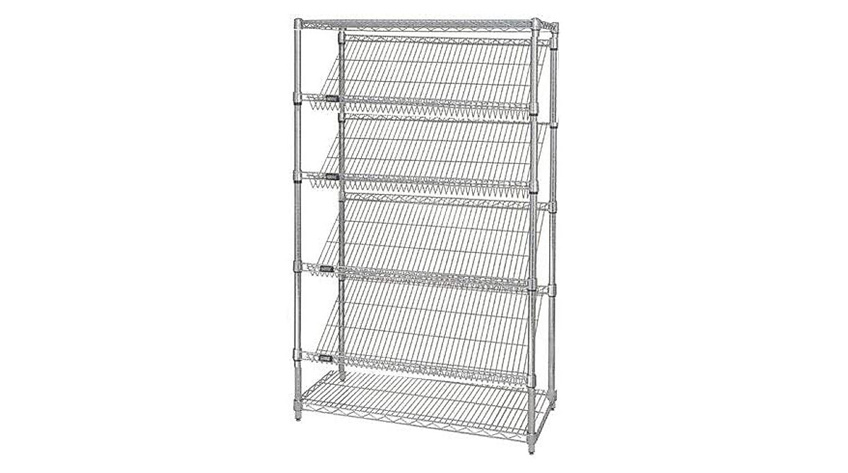 Omega Black 6-Tier Slanted Wire Shelf - Max Storage