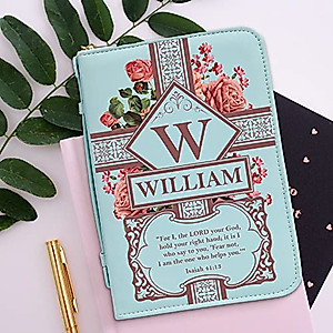 9.6x6.6 Inch Personalized Bible Cover, Custom Bible Cover – Personalized Leatherette Bible Cover and Carrying Case with Handle, Womens Bible Case - Teal (Design 3)