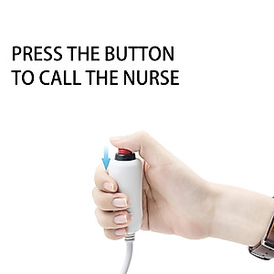 Poyiccot Push Button Cord Cable for Nurse Station, Nurse Call Cord 6.35mm 1/4" Phone Plug Cable with Bed Sheet Clip for Nurse Station Universal Replacement Call Cord, 9.8feet/3m