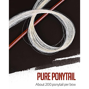 LMS Violin Bow Full Size 4/4 Brazilwood Violin Bows Lightweight Bow Well Balance Fiddle Bow Made with Ebony Frog Mongolian White Horse Hair for Violin Student Professional (4/4)