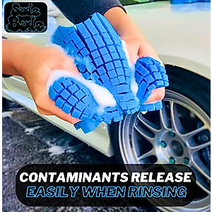 Sudz Budz Premium Jumbo Foam Grid Car Wash Sponge 1pc | Anti-Marring Sponge for Soap and Rinseless Washing | Cross-Cut, Easy Grip, Large Sponge | Durable, Soft, Scratch-Free Car Cleaning and Detailing