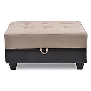 Glory Furniture Living Room Ottoman Mocha Suede/PU