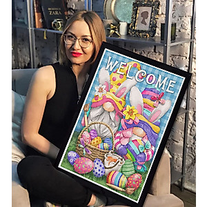 Gnomes Diamond Painting Kits for Adults -5D Diamond Art Kits Easter Full Drill Diamond Dots Paintings for Beginners, Round Paint with Diamonds Pictures Gem Art Painting Kits DIY Adult Crafts 12x16inch