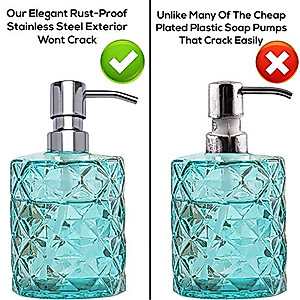 Chrome Soap Dispenser Pump Replacement - Silver 304 Rust Proof Stainless Steel Lotion Dispenser Pumps Replacement for Standard 28/400 Neck Size Regular Mouth Bottles,2 pcs