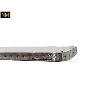 NauticalMart Floating Metal Shelf Silver Finish Deco Rack Aluminum Industrial Metal Urban Modern Design Aviator Inspired Aviation Rack Wall Mounted