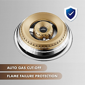 FOTILE GLS36502 36” Stainless Steel 5-Burner Gas Cooktop, Tri-Ring 22,000 BTUs Center Burner with Flame Failure Protection Removable Grates and Installation/LP Kit