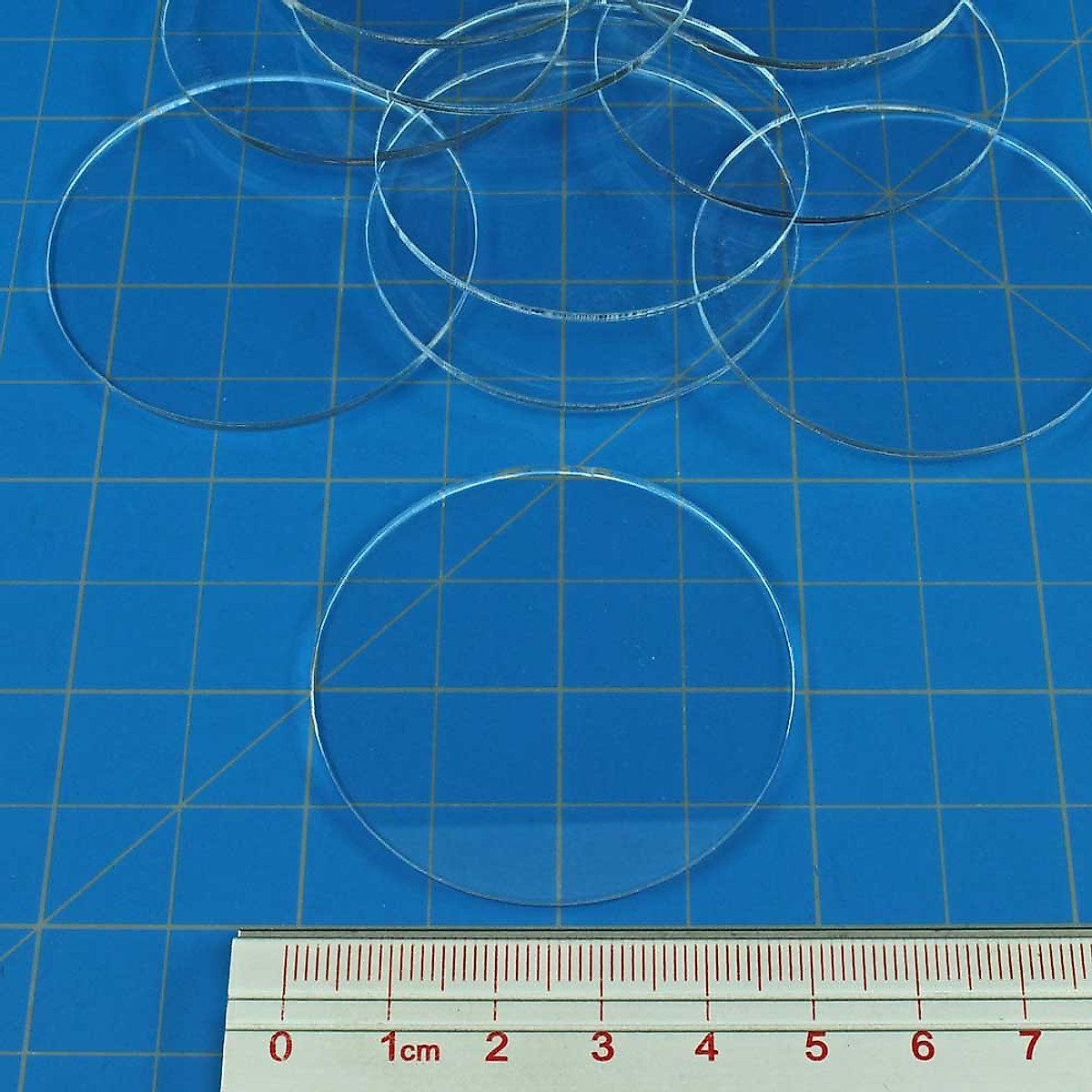 LITKO Clear Round Miniature Bases | 1.5mm Thick | Circular Figure Stands for Wargaming Boardgaming and Collectible Figures (10 Count Pack, 50mm)