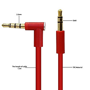 Replacement Audio Cable Cord Wire with in-line Microphone and Control for Beats by Dr Dre Headphones Solo/Studio/Pro/Detox/Wireless/Mixr/Executive/Pill (Black)