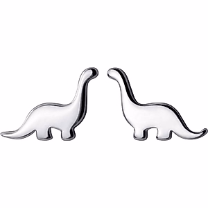 Tiny Dinosaur Stud Earrings S925 Sterling Silver Minimalist Mini Animal Statement Earring Studs Cartilage Tragus Piercing Jewelry Gifts for Women Sensitive Ears (Silver)