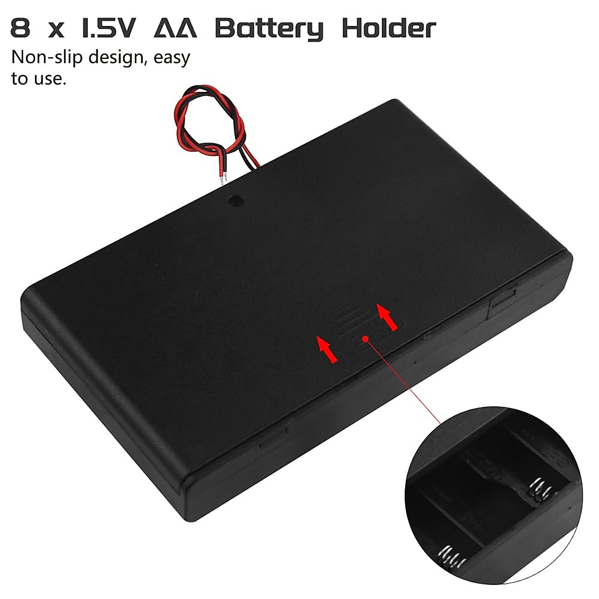 WMYCONGCONG 5 PCS 8 x 1.5V 12V AA Battery Holder Case Box with ON/Off Switch and Leads Wire