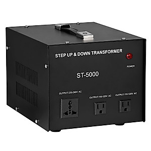 Yaeccc Voltage Converter Transformer, Step Up/Down (220V to 110V, 110V to 220V) - Efficient Power Conversion for International Travel and Home Use (5000W)