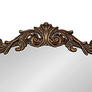 Kate and Laurel Arendahl Traditional Arch Mirror, 19" x 30.75", Gold, Baroque Inspired Wall Decor