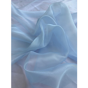 Organza Fabric by The Yard - Crystal Organza Fabric - Perfect for Wedding, Party Decor, Draping, and Crafts - Available by The Yard - 58 inches - 1 Yard (Baby Blue)