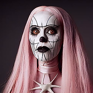 Halloween Makeup Face Body Paint - Professional SFX Makeup Kit Special Effects Ghost Skeleton for Adult Full Coverage Cosplay Corpse Paint Fx Makeup (Black & White)