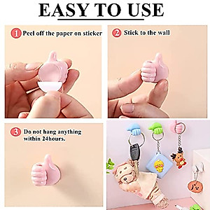 20pcs Self Adhesive Thumb Hook Holder, Mutifunctional Silicone Thumb Wall Hook for Hanging, Funny Data Cable Organizer, Wall Hangers Without Nails for Cable Clip Key hat Makeup Brush