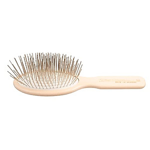 Chris Christensen 35 mm Oval Pin Dog Brush, Original Series, Groom Like a Professional, Stainless Steel Pins, Lightweight Beech Wood Body, Ground and Polished Tips
