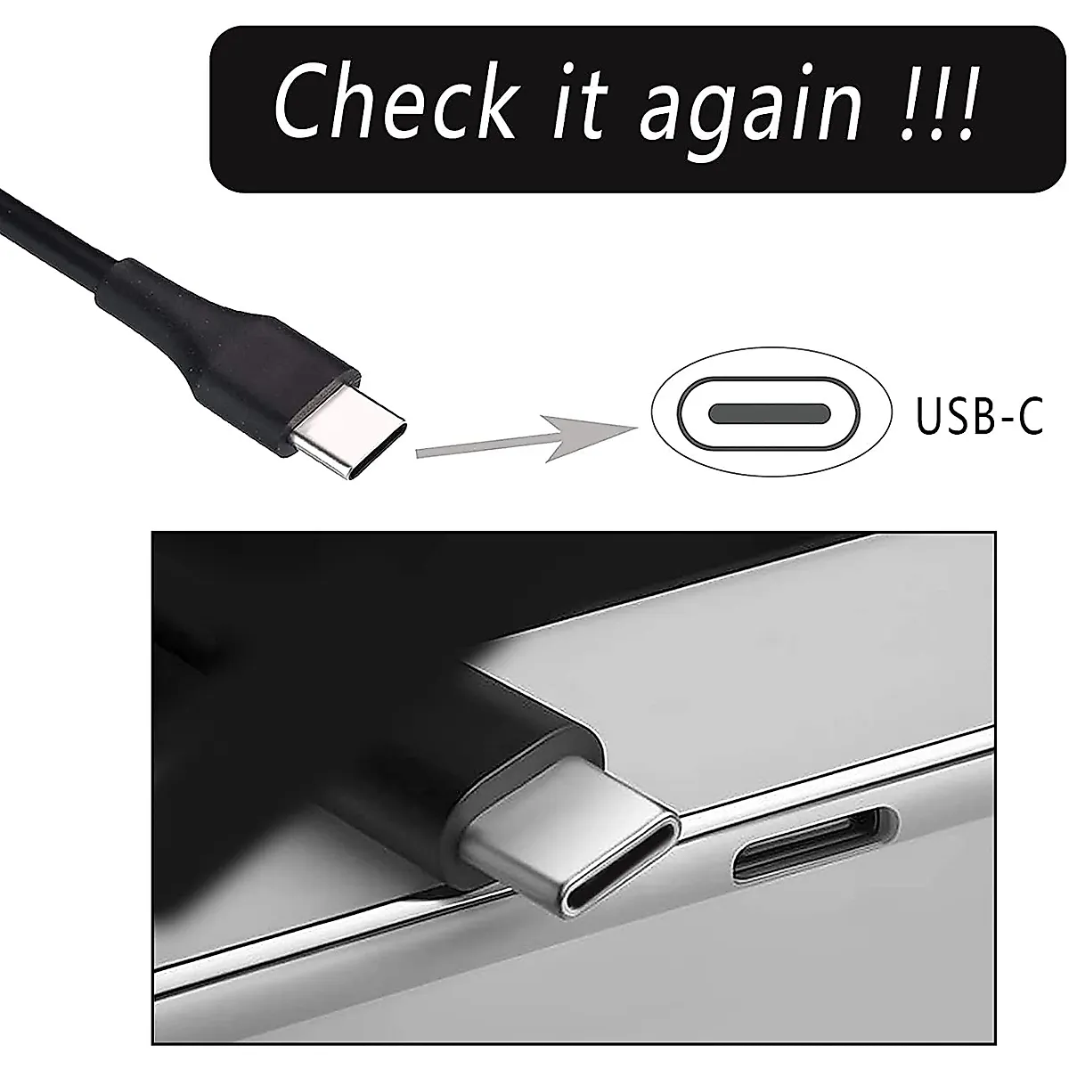 65W Type C Power Adapter Charger for Dell Latitude 12 13 5179 5285 5289 5290 5295 5590 5300 7569 7490 7480 7400 7370 7390 E7370, 2-in-1 Series 7400 7391 7390 5290