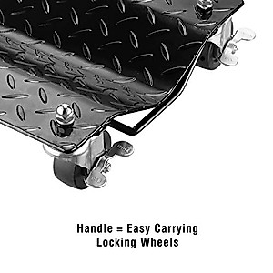 Car Dolly Set of 4 - Under Vehicle Tire Skates with Heavy-Duty Roller Wheel Casters - For Moving, Positioning Vehicles or Boats by Pentagon (Black)