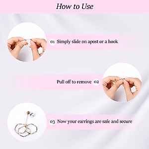 Earring Backs, 18K Gold Silicone Earring Backs for Studs/Droopy Ears, Locking Secure Rubber Earring Backs for Heavy Earring, No-Irritate Hypoallergenice Soft Clear Earring Backs Replacements(10 Pairs)