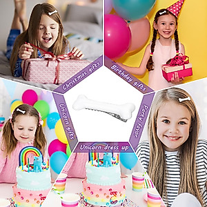 WLLHYF 4 Pack White Bone Hair Clips Goth Barrettes Halloween Vivid Dog Bones Hairpins Alligator Side Band Clips Cosplay Costume Hair Accessories for Women Girl Pebbles Party Christmas