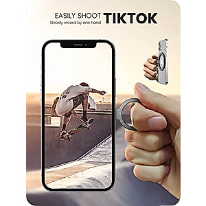 A-LuGei【Removable Wireless Charging】 MagSafe Ring, 【Foldable & Detachable】 Magnetic Cell Phone Ring Holder Finger Kickstand, 【14 Strong Magnets】 Phone Holder for Hand Mag Safe iPhone Ring Holder Grip
