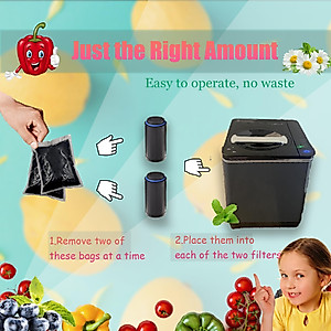 PurifyLogix 4 Pack Odor Absorbing Filter Refills for Vitamix FC-50-SP Foodcycler Smart Waste Composter, Replacement Activated Charcoal Filters Compatible with Vitamix Electric Compost Bin