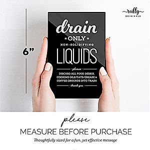 4x6 Inch Drain Only Non-Solidifying Liquids Designer Sign ~ Ready to Stick, Lean or Frame …