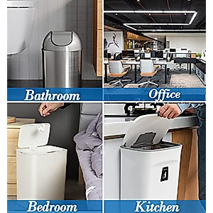 2.6 Gallon Grey trash can liners 300 counts,Small trash bags garbage Bags, Extra Strong 1 2 Gal garbage Bags, Fit 4.5-6 liters trash Bin, bathroom trash can liners for Home Office bedroom(Grey 300)